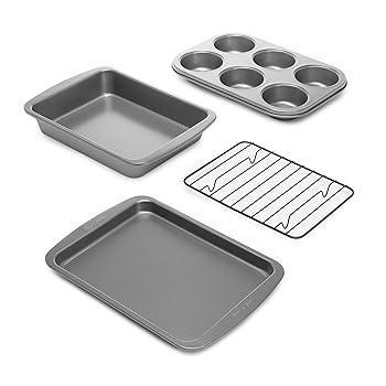 【中古】(未使用品)Ecolution Bakeins 4-Piece Toaster Oven Bakeware Set - PFOA, BPA, and PTFE Free Non-Stick Coating - Heavy Duty ...