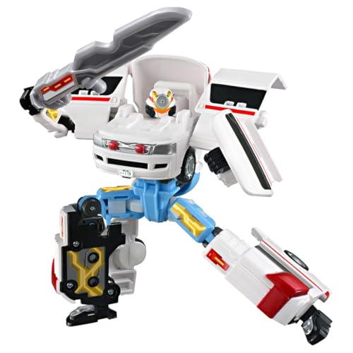 (C) TOMY・電池は使用しません。商品紹介 タカラトミー(TAKARA TOMY) トミカ ジョブレイバー TJB03 メディブレイバー トヨタ ハイメディック救急車 ミニカー おもちゃ 3歳以上 安全警告 気を付けて