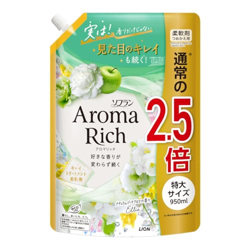 -/-/4903301353256・パッケージ個数:1・950mL・商品サイズ (高さ×奥行×幅): 120mm×200mm×290mm・ブラント名: ソフランアロマリッチ・メーカー名: ライオン商品紹介 ソフラン アロマリッチ エリー つ...