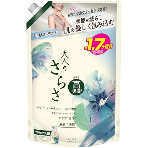 -/詰め替え 1260g/-・PatternName:洗濯洗剤Size:詰め替え 1260g・パッケージ個数:1・??大人が選ぶ無添加洗剤・??衣類にシルクエッセンス効果。摩擦を減らし、肌を優しく包み込む・??さらさ洗濯洗剤史上最高の洗浄力...