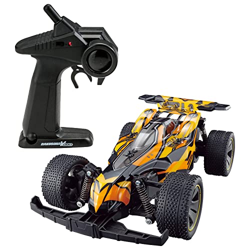 イエロー/全長27cm/-・黄色の車体がイナズマの様に駆け抜ける、クラス最速級ハイスペックRCバギー、「バクソーハーワークス ライトニングストーム」が登場・防水防塵設計、水たまりの上も走れる付属のハイパワーの充電池で最高時速約24キロ・単3...