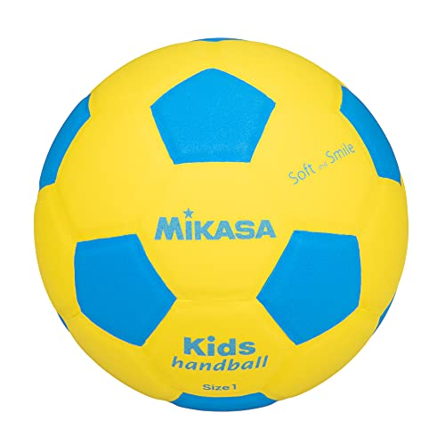 青×黄/キッズ1号/SH1-YBL・パッケージ個数:1・キッズ/小学校用・円周49.5~50.5cm 重量約150g・スマイルボール 軽量ハンドボール1号球・EVA素材の発砲度合いと鮮やかな色合いの性質を利用し、見た目にやわらかさを感じられ...