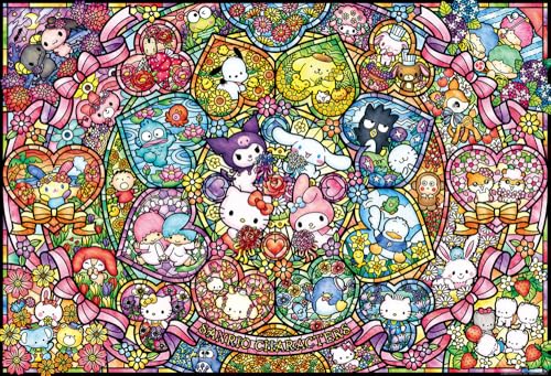 -/-/1000-088・色鮮やかなステンドグラスデザインでサンリオキャラクターズが大集合・ジグソーパズルだけのオリジナルアートです。・従来インキより一層鮮やかな色彩表現を可能にしたカレイド印刷を施しています。・(C)2025 SANRIO...