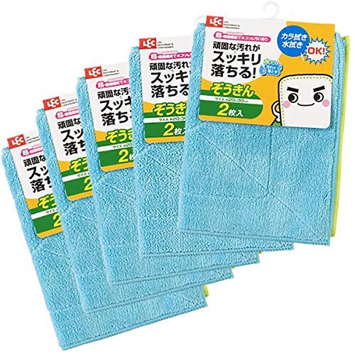 シンプルグリーン/中型/-・パッケージ個数:5レック 激落ち マイクロぞうきん 10枚（2枚入×5個セット） S591