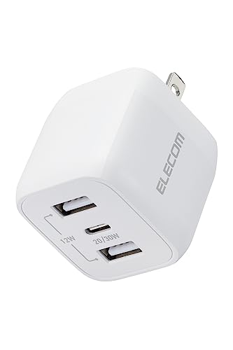 1)充電器単体-/1)A×2C×1ポート/EC-AC4032WH・Size:1)A×2C×1ポートStyle:1)充電器単体・パッケージ個数:1・USB Type-C(TM)(USB-C(TM))ポートとUSB-Aポートの合計3ポートを搭載...