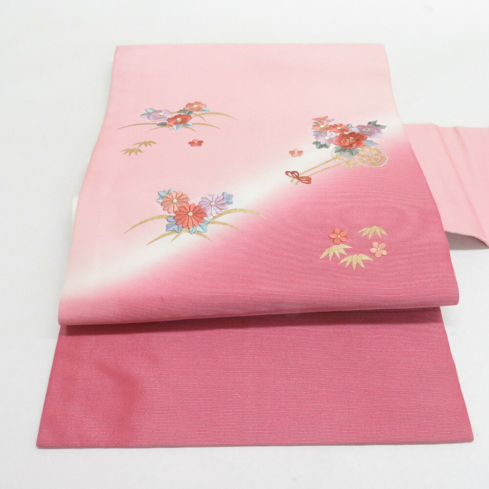 商品コードec12435 アイテム名古屋帯 対象レディース カラー ピンク x ホワイト 品質表示絹 サイズ 幅：30.5cm全長：370cm 保証期間初期不良（到着から1週間）のみ 商品状態 状態ランク 4：やや傷や汚れあり 全体 胴回り...