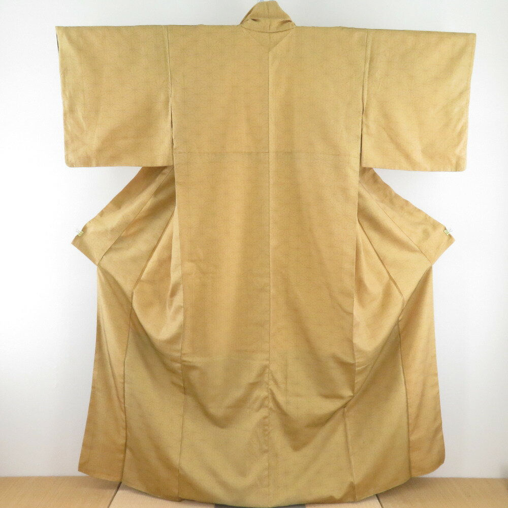 商品コードec14728 アイテム紬 着物 対象レディース カラー イエローブラウン 品質表示正絹 サイズ 身丈(肩から)：161cm裄丈：66cm袖丈：43cm前幅：23cm後幅：30cm 保証期間初期不良（到着から1週間）のみ 商品状態...