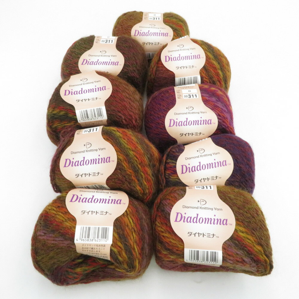 商品コードec15367 アイテム毛糸 ブランドダイヤモンド毛糸 カラー ブラウン x パープル 生産国日本製 JAN4965838623110 品質表示ウール50%　モヘヤ（キッドモヘア）21%　ナイロン29% サイズ 毛糸の太さ並太 保...