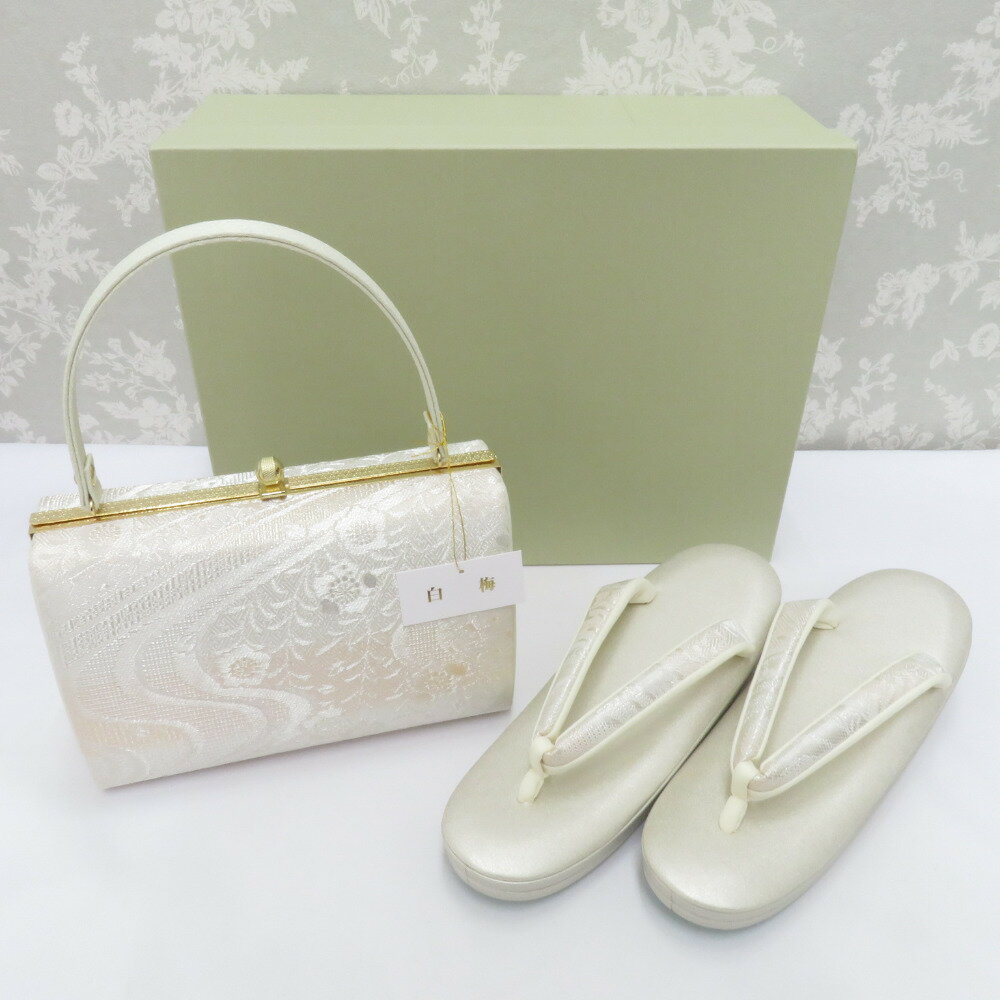 商品コードki9204AB アイテム草履・バッグセット 対象レディース カラー ホワイト×薄ピンク x シャンパンゴールド 生産国日本製 品質表示底面：牛革 サイズ 幅：20.5cm x 高さ：13.5cm x マチ：9cmJP靴サイズ：2...
