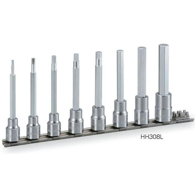 TONE(トネ)の一覧はこちら●差込角9.5mm(3/8inch)●ヘキサゴン●ミリ●Multiple●六角穴付きボルト・ねじの締付け、緩め作業用。●ソケットの取り外しが容易なアルミタイプのソケットホルダで作業効率がアップします。ねじ穴付き...