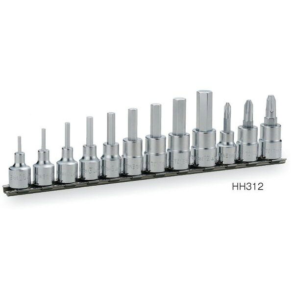 TONE(トネ)の一覧はこちら●差込角9.5mm(3/8inch)●ヘキサゴン●ミリ●Multiple●六角穴付きボルト・ねじの締付け、緩め作業用。●ソケットの取り外しが容易なアルミタイプのソケットホルダで作業効率がアップします。ねじ穴付き...