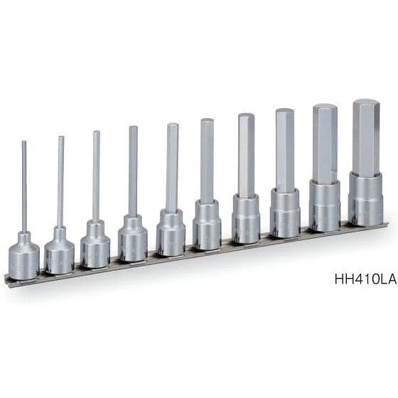 TONE(トネ)の一覧はこちら●差込角12.7mm(1/2inch)●ヘキサゴン●ミリ●Multiple●六角穴付きボルト・ねじの締付け、緩め作業用。●ソケットの取り外しが容易なアルミタイプのソケットホルダで作業効率がアップします。ねじ穴付...