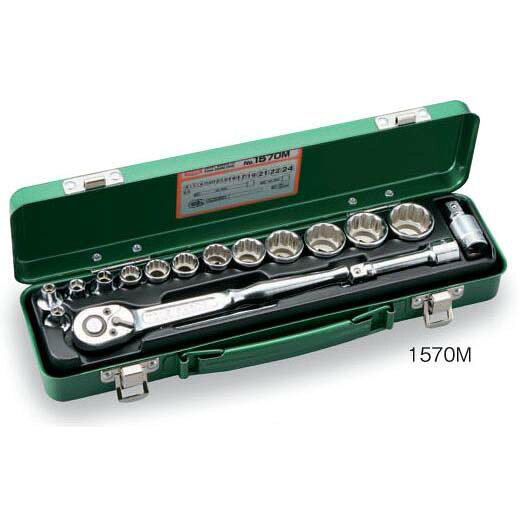 TONE(トネ)の一覧はこちら●差込角9.5mm(3/8inch)●6角,12角●ミリ●Multiple●産業機械、自動車などあらゆる分野での組み立て・整備に。●メタルケースと頑丈な梨地トレー、「次世代工具シリーズ」のハンドルを採用していま...