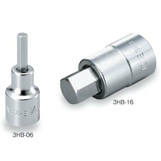 TONE(トネ)の一覧はこちら●差込角9.5mm(3/8inch)●二面幅7/32inch●ヘキサゴン●二面幅7/32inch●インチ●構造用鋼●六角穴付きボルト・ねじの締付け、緩め作業用。●外周のローレット加工により、指で容易にボルトの早...