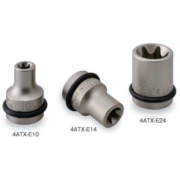 TONE(トネ)の一覧はこちら●差込角12.7mm(1/2inch)●E型トルクス●E20●構造用鋼●E型トルクスねじの締付け、緩め作業用。●インパクト用E型トルクスソケットです。外観品質と防錆力の向上を図った無電解めっき仕様のインパクト用...