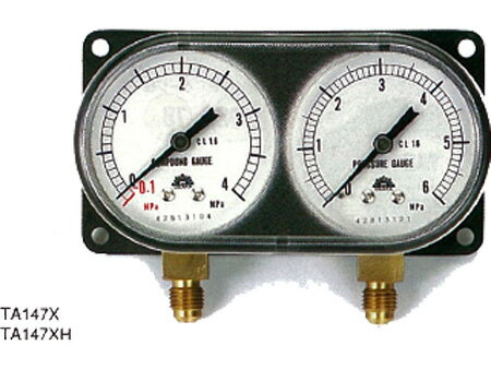 イチネンTASCO (タスコ)の一覧はこちら分類：冷凍・空調工具 ＞ ゲージ各種【詳細スペック】対応冷媒：R410A,R32圧力範囲｜（高圧側）：0〜6.0MPa圧力範囲｜（低圧側）：0〜6.0MPa適用：ヒートポンプタイプ取付ネジ径：1/...