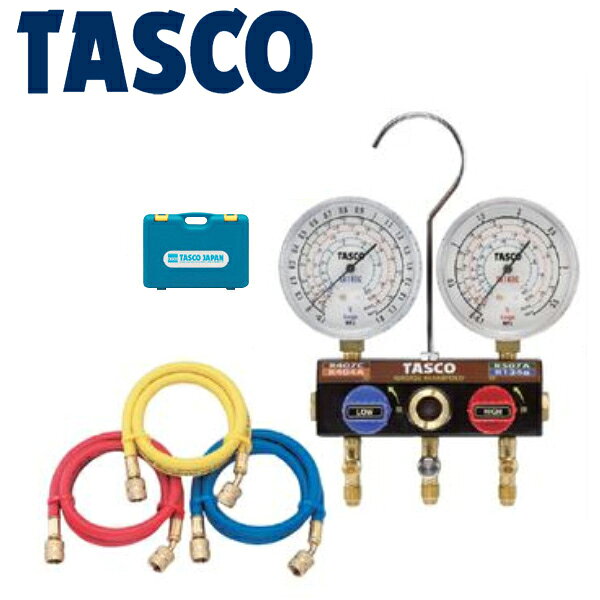 イチネンTASCO (タスコ)の一覧はこちら分類：冷凍・空調工具 ＞ マニホールド【詳細スペック】マニホールド：■ ゲージ取付ネジ…1/8″NPT■ ホース接続ポート…1/4″ フレア（TA124W-1）（TA124WH-1）圧力計・連成計...
