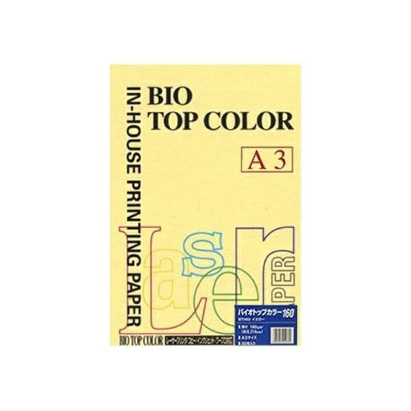 伊東屋の一覧はこちら【メーカー品番】BT453【本体色】イエロー【入数】50枚●規格：A3判●坪量：160g／m2●四六判換算：137．6kg●紙厚：0．214mm●対応プリンタ：熱転写，モノクロレーザー，カラーレーザー，インクジェットJA...