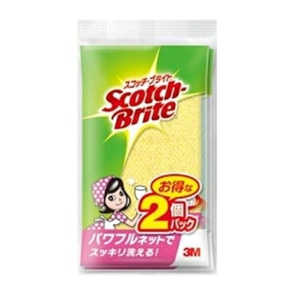3M(スリーエム)の一覧はこちら ネットスポンジが汚れをかき落とす。ウレタンスポンジをネットで包んだタイプ。キズをつけずにパワフル洗浄。●外寸：縦150×横80×厚20mm【品番】NT-01K 2PM【本体色】イエロー，グリーン【入数】2個...