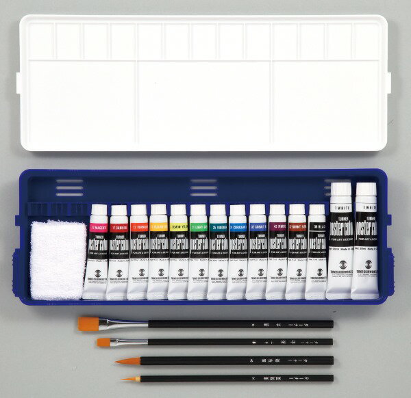 アーテックの一覧はこちら※混色カードのサービスはありませんパレット×211ml絵具12色＋20mlホワイト2本入×1黒軸デザイン筆(ナイロン)4本［面相筆・彩色・平筆・平筆2号］×1アクリル製溝付定規［30cm］×1ミニフキンJANCD:4...
