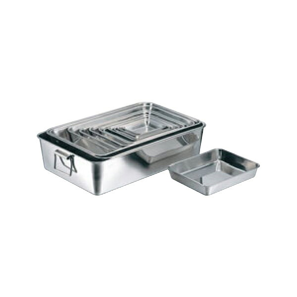 EBMの一覧はこちら■サイズ(mm) ： 297×232×H50■内寸1(mm) ： 底：250×185■板厚(mm) ： 0.6■重量 ： 500g■容量 ： 約2.7L■材質 ： 18-8ステンレスJANCD:4997956101157...