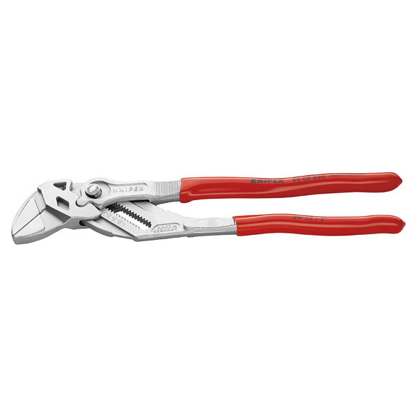 KNIPEX(クニペックス)の一覧はこちら□ヘッド仕上げ：クロムメッキ□ハンドル仕様：プラスチックコーティング□つかみ面：フラット□ナット開口範囲(inch)：1.3/4□ナット開口範囲(mm)：46□調整段数：17□寸法B1(mm)：8....