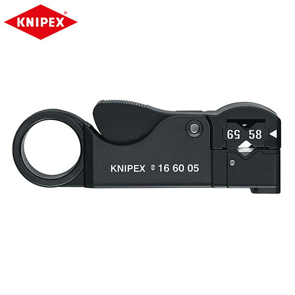 KNIPEX(クニペックス)の一覧はこちら 同軸ケーブルのストリッピング作業に（RG58、RG59、RG62）。●質量(g)：73●同軸ケーブルのストリッピング（皮むき）作業に（RG58、RG59、RG62）。●一つの操作で3層（シース・外...