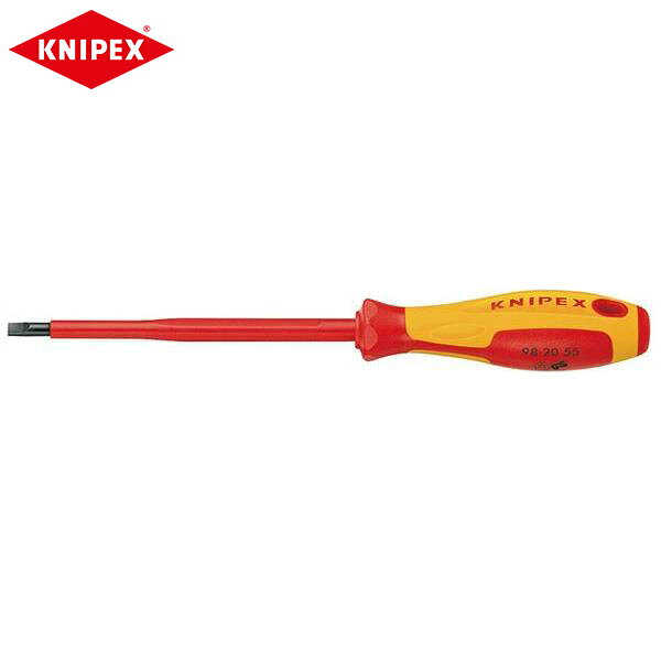 KNIPEX(クニペックス)の一覧はこちら●先端(mm)：0.5×3.0●全長(mm)：202●軸長(mm)：100●人間工学に基づき、安全性を重視したハンドルのデザインにより、力をしっかりかけて回すことができます。●ツールが転がりにくいハ...