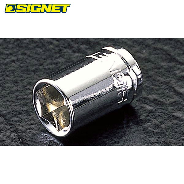 SIGNET(シグネット)の一覧はこちら ミラー仕上げのメッキが美しいスタンダードソケット●サイズ(mm)：3.5●全長(L；mm)：24.5●先端部ソケット外径(D1；mm)：6.2●差込部ソケット外径(D2；mm)：11.8●ソケット深...