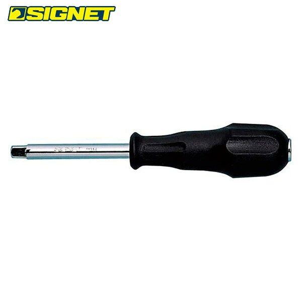 SIGNET(シグネット)の一覧はこちらグリップエンドに1/4"SQの差込穴付き●軸長(mm)：65●全長(mm)：150●エルゴノミックデザインに基づいた握り易い樹脂グリップ採用。●グリップエンドに1/4"SQの差し込み穴がついており、ス...
