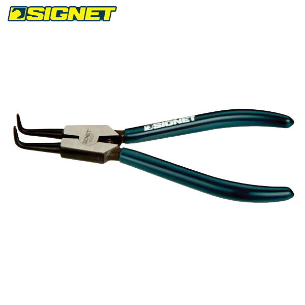 SIGNET(シグネット)の一覧はこちら軸用スナップリングプライヤー先曲りタイプ●全長(mm)：180●先端軸径(mm)：1.8●対応スナップリング径(φmm)：10～25●先端形状：90度先曲りJANCD:4712818641875【銀行...