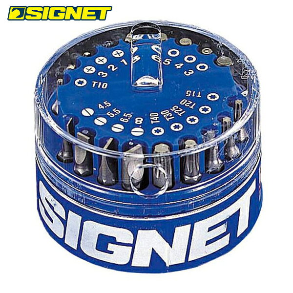 SIGNET(シグネット)の一覧はこちら 電動エアツールに使用できるビットセット●ビット長(mm)：25●電動エアツールに使用できる。●ケース入り。プラスビット：#1・2・3(21011・21012・21013)、マイナスビット：4.5・5...