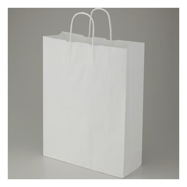 HEIKO(ヘイコー)の一覧はこちら●商品サイズ：幅320×マチ115×高410mm●商品材質：晒クラフト紙100g●商品説明：もっとも汎用性の高い、プレーンな白無地の手提げ袋です。表面に艶のない、晒クラフト紙を使用しております。縦長のスタ...