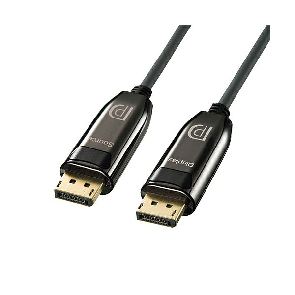 サンワサプライの一覧はこちらDisplayPortを搭載したパソコンとディスプレイとを接続する光ファイバケーブルです。●長距離でも安定した信号を伝送可能な850nm光ファイバを採用しています。●DisplayPort規格Ver1.2に対応し...