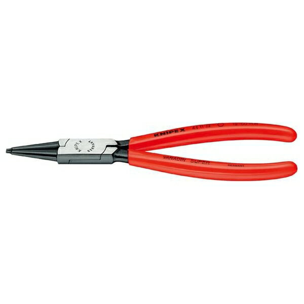 KNIPEX(クニペックス)の一覧はこちら簡単に穴用スナップリングの取り付け、取り外しができます。●対応内径(φmm)：12-25●先端チップ径(φmm)：1.3●全長(mm)：140●質量(g)：88●簡単に穴用スナップリングの取り付け、...