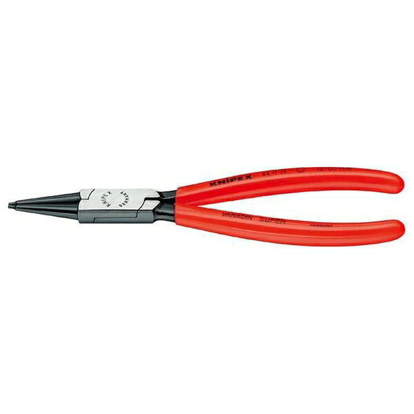 KNIPEX(クニペックス)の一覧はこちら簡単に穴用スナップリングの取り付け、取り外しができます。●対応内径(φmm)：85-140●先端チップ径(φmm)：3.2●全長(mm)：320●質量(g)：469●簡単に穴用スナップリングの取り付...