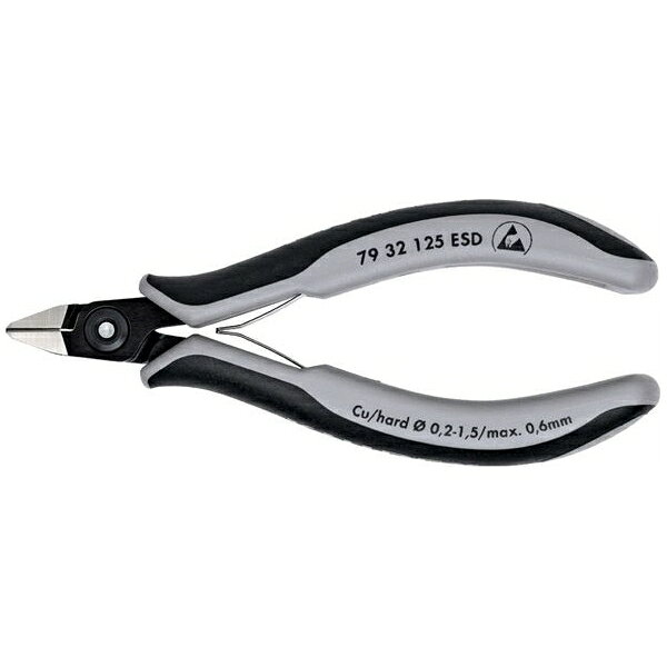 KNIPEX(クニペックス)の一覧はこちら質の高い作業を約束する精密エレクトロニクスプライヤー。●切断能力（軟線；φmm)：0.2-1.5●切断能力（中硬線；φmm)：1.1●切断能力(硬線；φmm)：0.6●口先の長さ(mm)：10.5●...