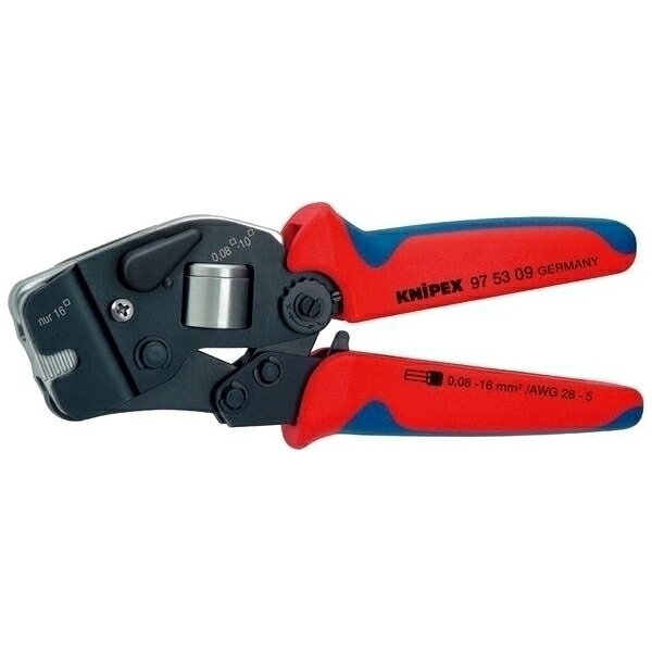 KNIPEX(クニペックス)の一覧はこちらDIN46228第1項および第4項に準じるエンドスリーブの圧着に。●クリンピング能力(mm2)：0.08-10+16●クリンピング能力(AWG)：28-5●質量(g)：486●DIN46228第1項...