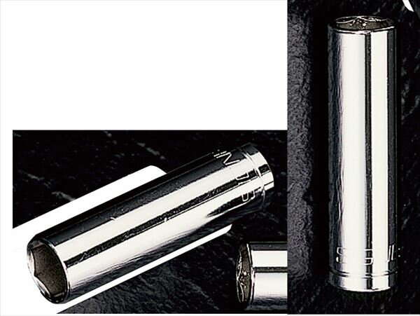 SIGNET(シグネット)の一覧はこちらミラー仕上げのメッキが美しいディープソケット●サイズ(")：1/4●全長(L；mm)：49.5●先端部外径(D1；mm)：10●差込部外径(D2；mm)：12●ソケット深さ(T；mm)：15●ミラー仕...