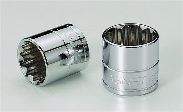SIGNET(シグネット)の一覧はこちらボルト・ナットを傷めにくい面接触タイプ●サイズ(mm)：18●全長(L；mm)：25.0●先端部ソケット外径(D1；mm)：24.0●差込部ソケット外径(D2；mm)：24.0●ソケット深さ(T；mm...
