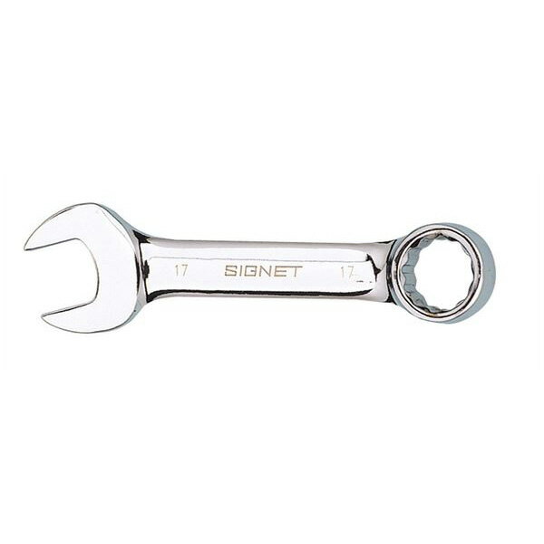 SIGNET(シグネット)の一覧はこちらミラー仕上げが美しいショートタイプ●サイズ(mm)：12●全長(L；mm)：104●スパナ部幅(B；mm)：24.5●メガネ部幅(D；mm)：18●スパナ部厚み(A1；mm)：5.8●メガネ部厚み(A...