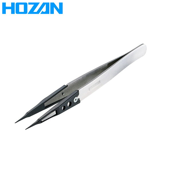HOZAN(ホーザン)の一覧はこちらチップは静電気対策されたエンジニアリングプラスチックを使用。本体は耐久性に優れたステンレスを使用。重量 17gつまみ荷重 150g材質 PEEK(チップ)/ステンレス(本体)全長 125mm先端幅 0.4...