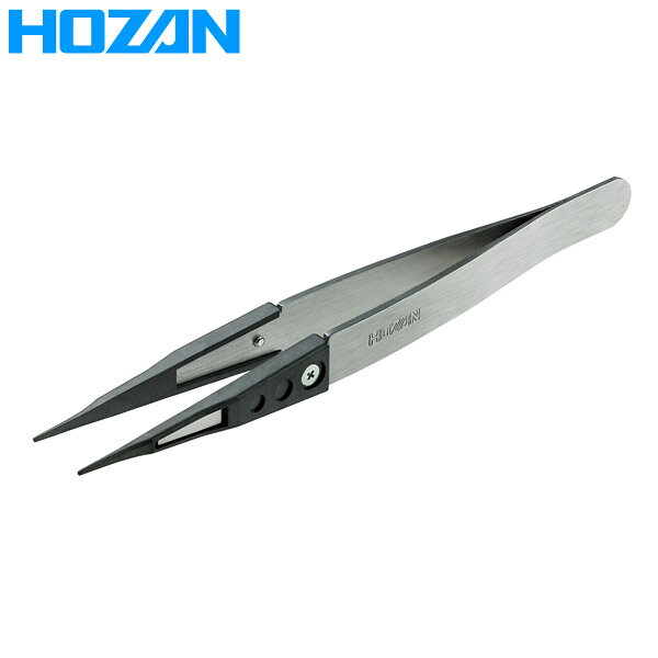 HOZAN(ホーザン)の一覧はこちら チップ交換が可能で、固定式ピンセットに比べ経済的静電気対策、耐熱性、耐薬品性を備えたセラミックピンセット静電気対策を施したセラミックピンセット。従来のセラミックピンセットの耐性に加えて、静電気対策が必要...