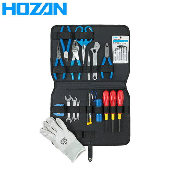 HOZAN(ホーザン)の一覧はこちら出張メンテナンスなど、工具の持ち運びが多い方に使い勝手の良いトートバッグの工具セット。工具以外の持ち物もまとめて持ち運べます。簡単な修理・メンテナンスに対応する基本工具をセット。JANCD:4962772...