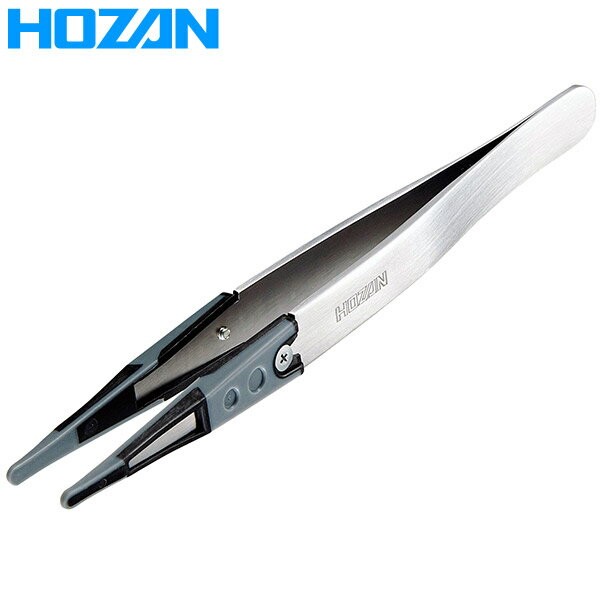 HOZAN(ホーザン)の一覧はこちら 対象物に傷を付けないソフト素材のピンセットチップは静電気対策されたポリプロピレンとエラストマーの二重成形。弾性があり滑りにくいエラストマーと、コシのあるポリプロピレンを組み合わせることで、対象物をソフト...