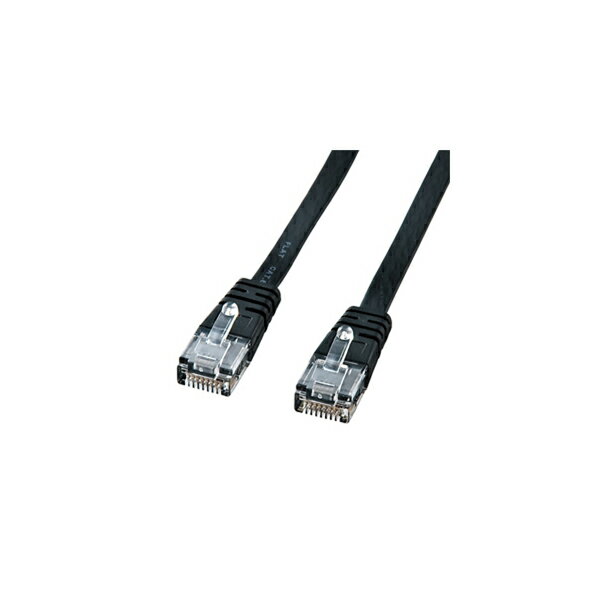サンワサプライの一覧はこちら■ケーブル色：ブラック■コネクタ形状：RJ-45スリムコネクタ付き(高性能アルタネート方式)■ケーブル結線：ストレート全結線■ケーブル構造：より線仕様フラットツイストペア■ケーブル直径：1.4mm×6mm■対応伝...