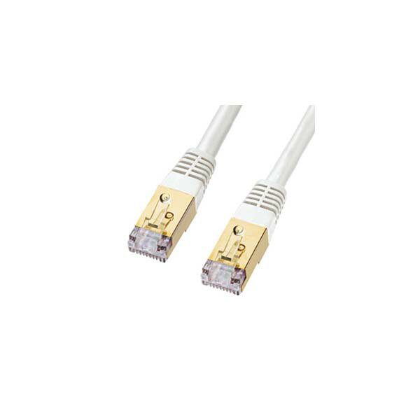 サンワサプライの一覧はこちら■ケーブル長：0.4m■ケーブル色：ホワイト■コネクタ形状：RJ-45シールドコネクタ■ケーブル構造：より線、ストレート全結線■対応伝送帯域：カテゴリ7(10GBASE-T)、カテゴリ6a(10GBASE-T)、...