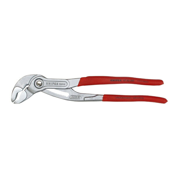 KNIPEX(クニペックス)の一覧はこちらアゴの開き調整はプッシュボタンで簡単●パイプつかみ能力(φmm)：70●ナットつかみ能力(mm)：60●質量(g)：530●KNIPEXの“コブラ”は高性能なウォーターポンププライヤーです。●ジョイ...