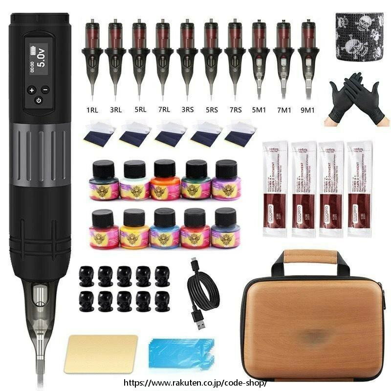 商品説明 ワイヤレス タトゥー ペン 人間工学に基づいて設計され、滑りにくい構造で、99%のタトゥーニードルと互換性あり。外部電源、ペダル、クランプケーブルが不要で、ダイレクトドライブシステムを採用。 高品質タトゥーペン アルミ合金製で強力...