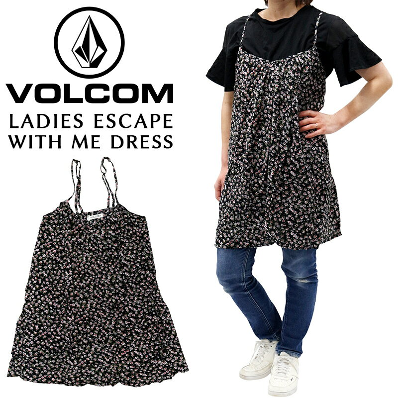VOLCOM(ボルコム)レディース ESCAPE WITH ME DRESS 【カラー】 BLC 【素材】 レーヨン 100％ 【サイズ】 XS S 【生産国】 インド 【備考】 V字のネックラインがすっきりとした印象を与えつつ、リラックス...